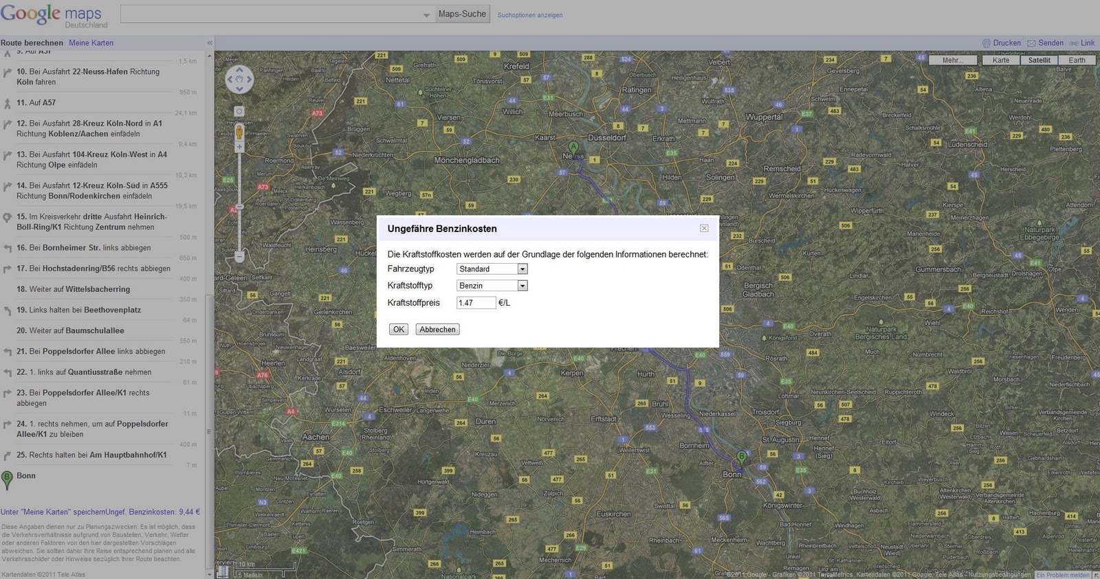 Google Maps erweitert Routenplaner mit Angaben zum Benzinverbrauch der ...