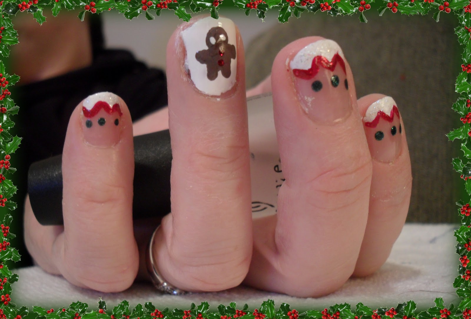 Acetone Nail Blog Gingerbread Man Nail Art