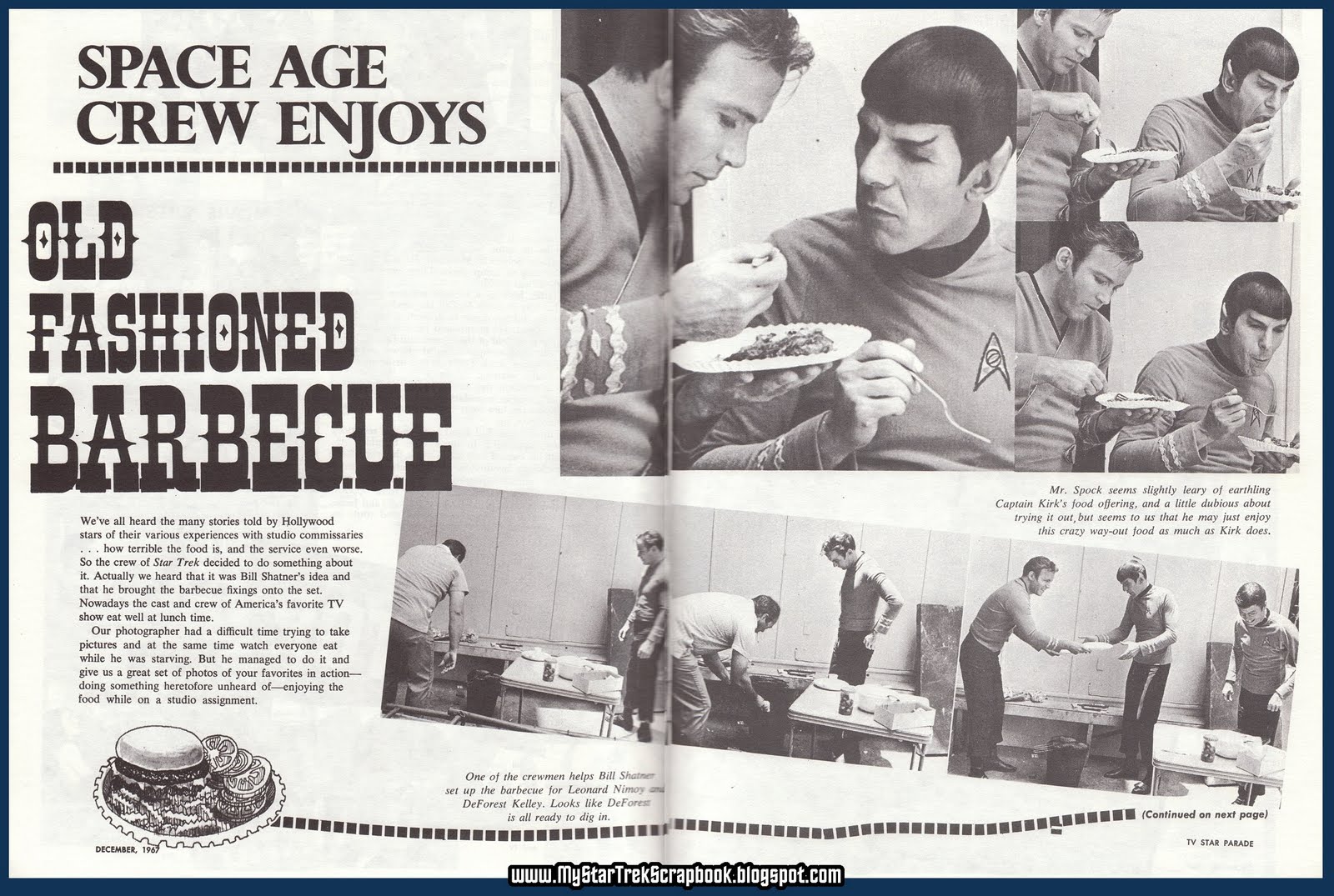 My Star Trek Scrapbook: 1967 article "Space Age Crew Enjoys Old ...