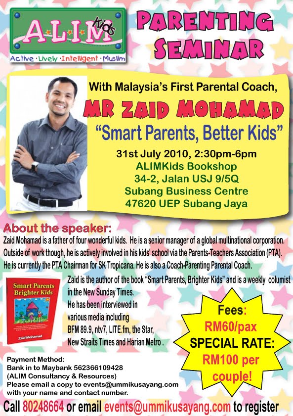 Ummiku Sayang Events & Activities: "Smart Parents, Brighter Kids ...