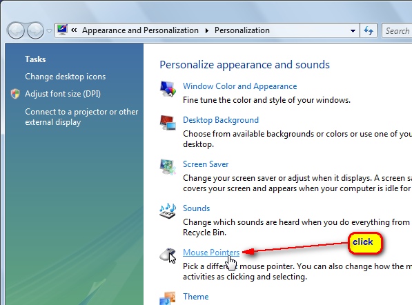 Information & Tutorial: Learn Vista - Customizing The Mouse Pointer