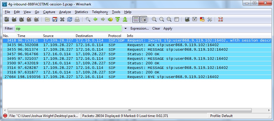 Packetstan: Special Look: Face Time (part 2: SIP and Data Streams)