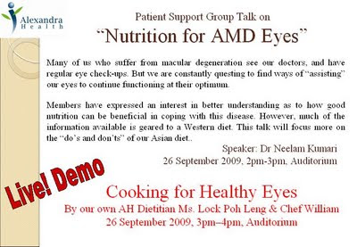 Macular Degeneration Society (Singapore): Nutrition for AMD Eyes