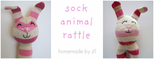 sock animal rattle tutorial