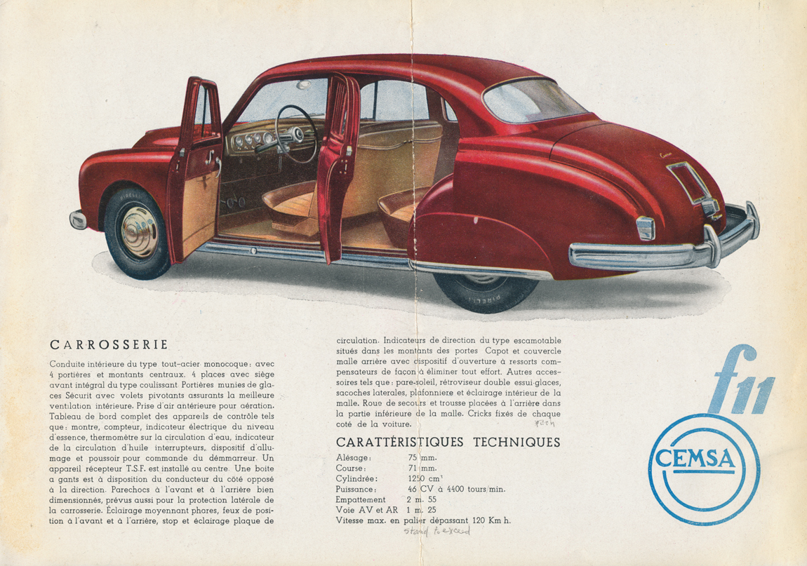 Big Blue's Online Carburetor: Other Cars to Dig: CEMSA F11 - the car ...