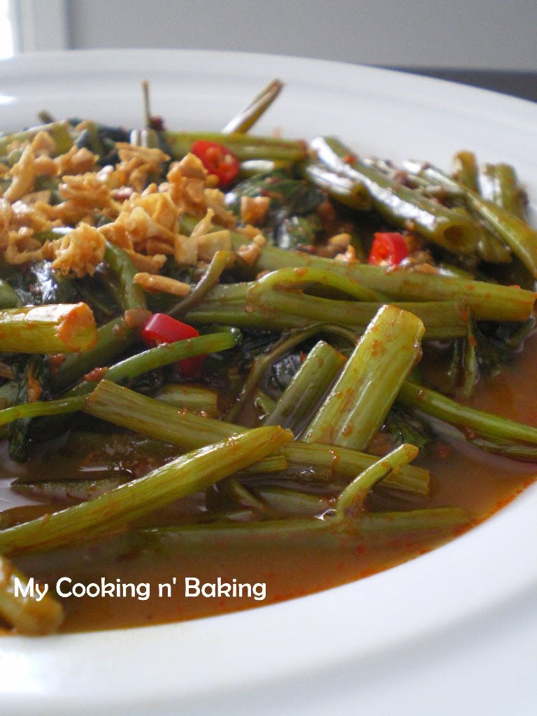 My Cooking n' Baking: Stir Fry KangKong with Shrimp Chili Paste