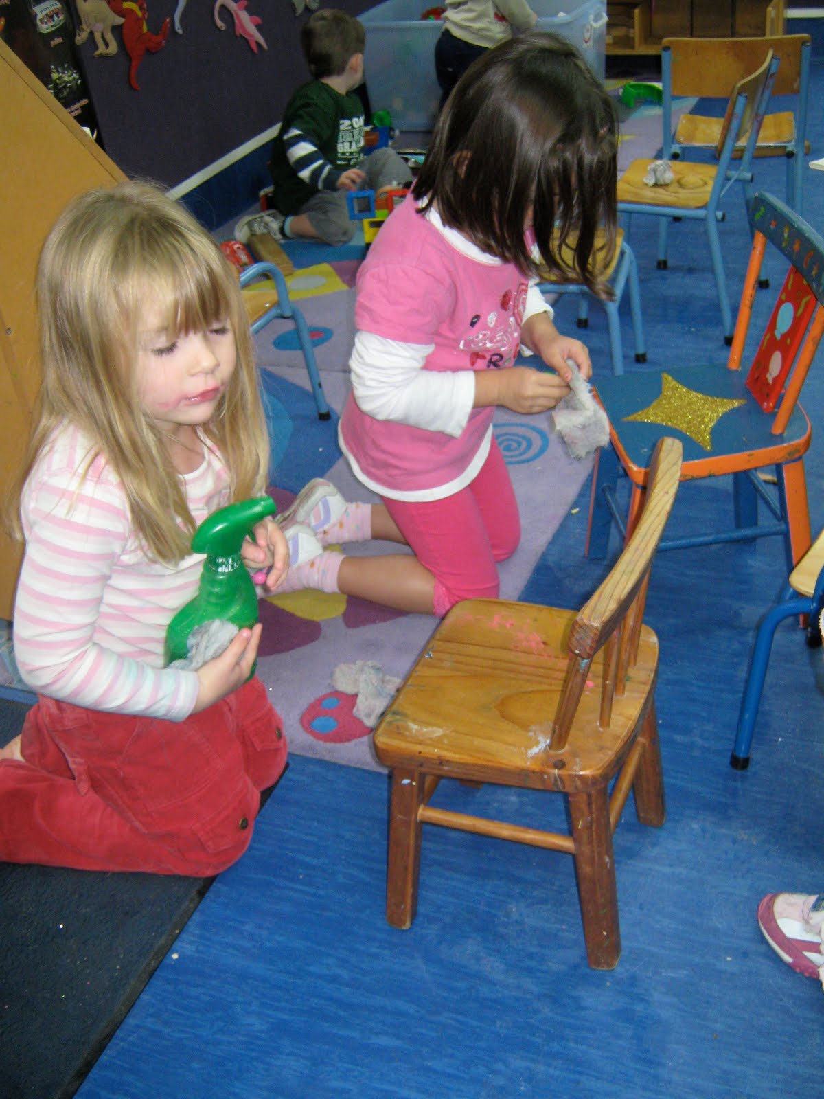 KIDSPACE Quality Early Learning Centre: Cleaning the KIDSPACE chairs