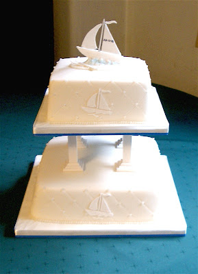 Unusual Square Wedding Cake Pictures: Sailing Boat Cake