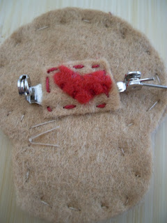 5 Orange Potatoes: Valentine Mushroom Brooch