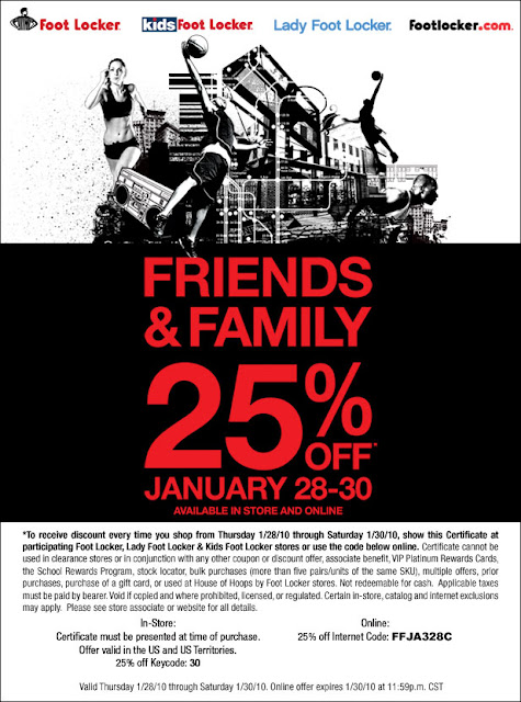 25% off Coupon for Foot Locker, Champs, and Footaction (1/28-1/30 ...
