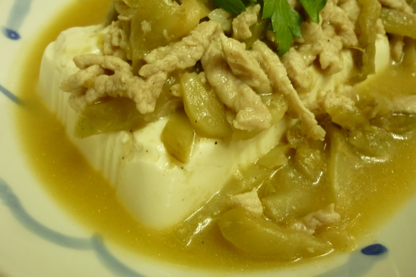 kitchen flavours: Tofu with Preserved Szechuan Vegetable and Pork