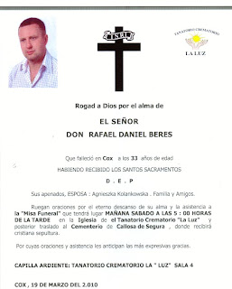 Parroquia San Juan Bautista Cox: Ha fallecido D. Rafael Daniel Beres