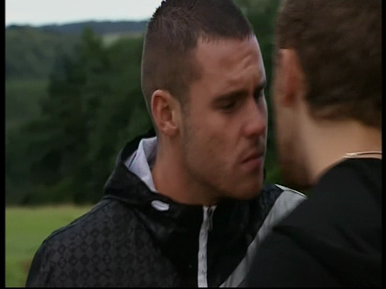 Film/TV bums and leather jackets: Emmerdale Aaron and Jackson