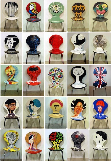 Azul turquesa bitácora de Teresa: The 100 Chairs Project.