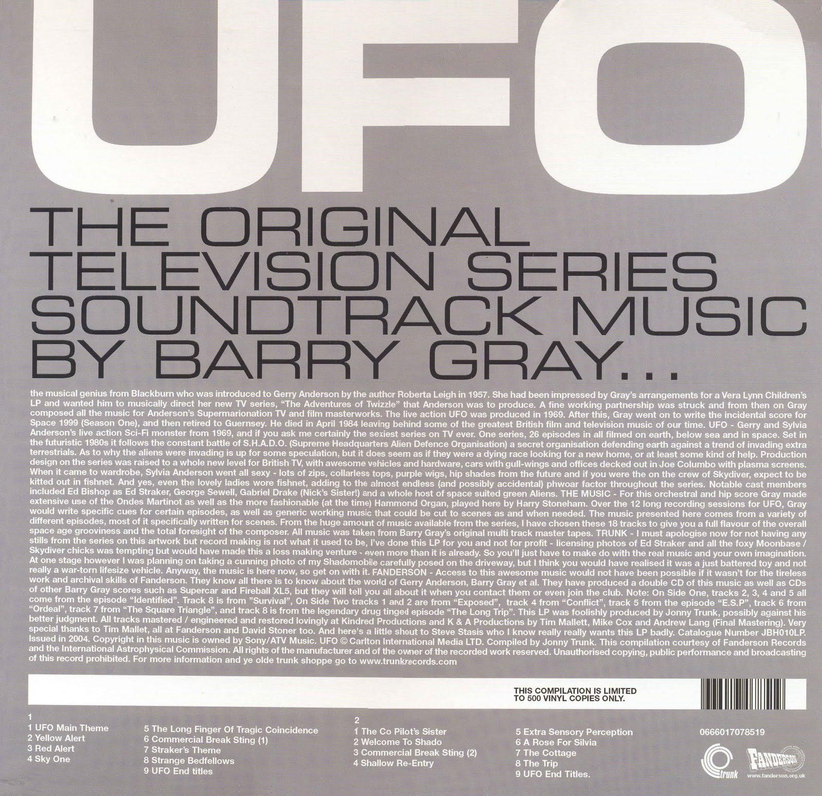 In-Flight Entertainment: Barry Gray - UFO - Original Television ...