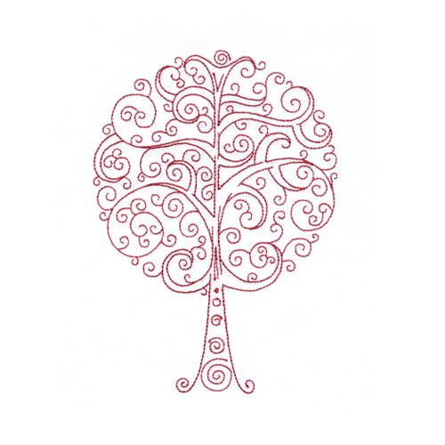 Sew Beautiful Blog: Judy's Embroidered Swirly Tree