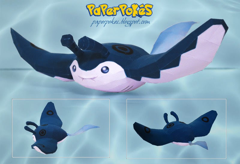 Paperpokés - Pokémon Papercraft: MANTINE - Pokemon Papercraft