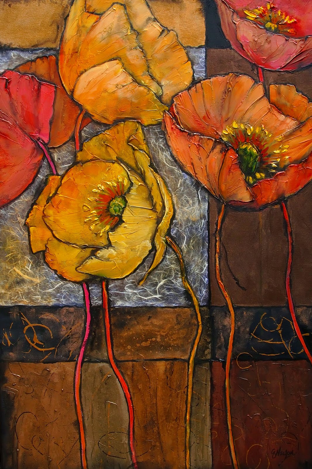 CAROL NELSON FINE ART BLOG: Five Poppies, 10118, daily painter original ...