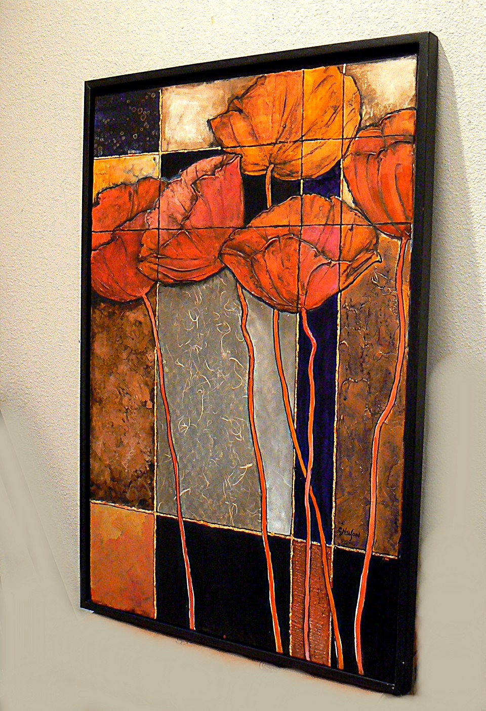 CAROL NELSON FINE ART BLOG: "PATCHWORK" daily painter textured poppy ...