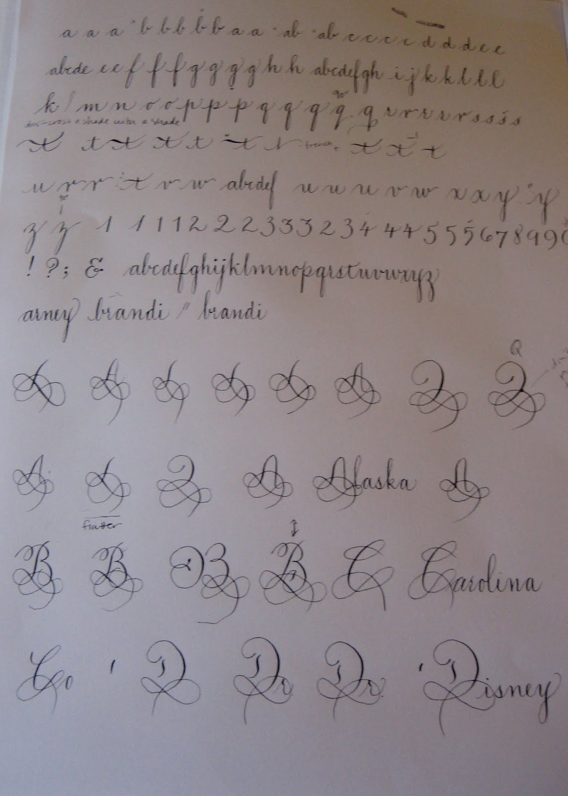 Arney Walker Calligraphy: Session Six: Vertical Ornamental Penmanship