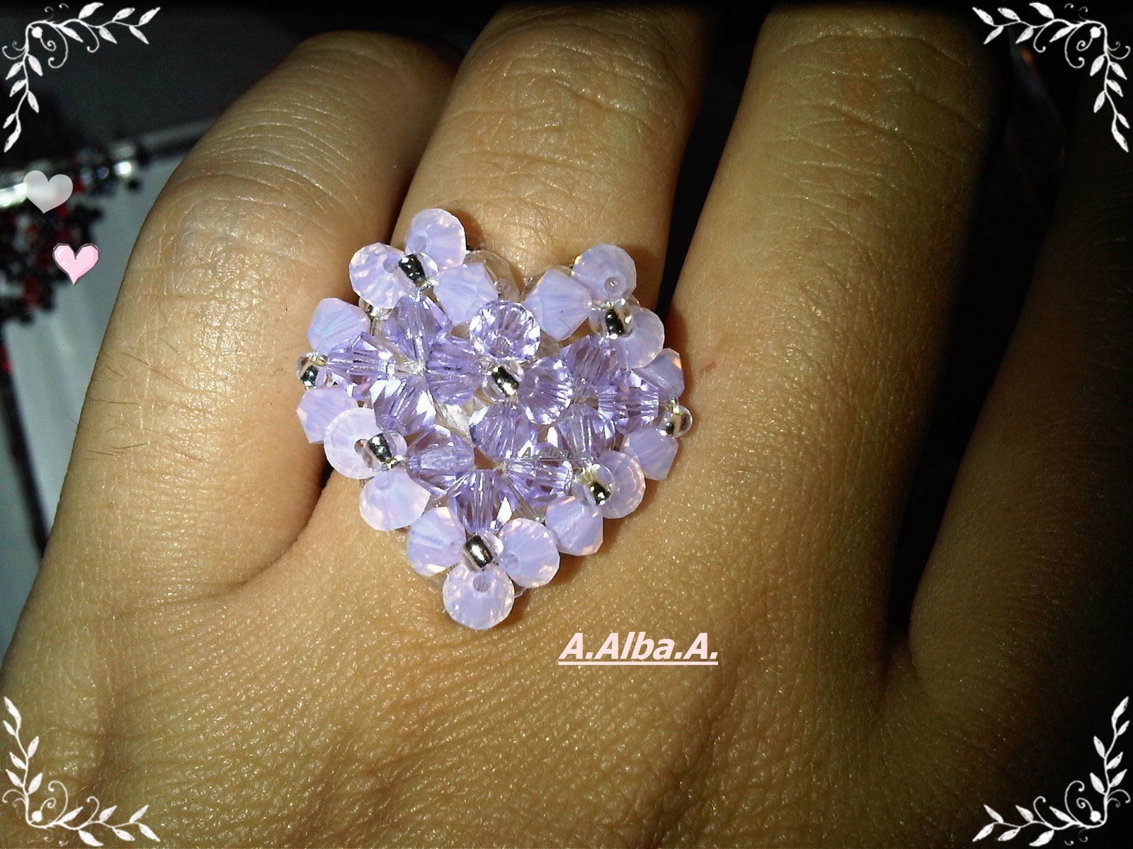 Alba Complementos : anillo de cristales swarovski corazon
