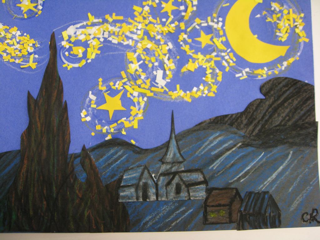 ART with Mrs. Smith: Starry Night Collage