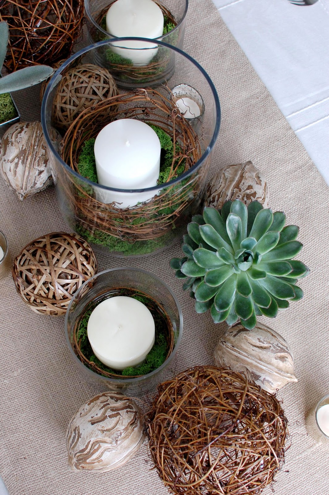 33 Shades of Green: Natural Elements Tablescape