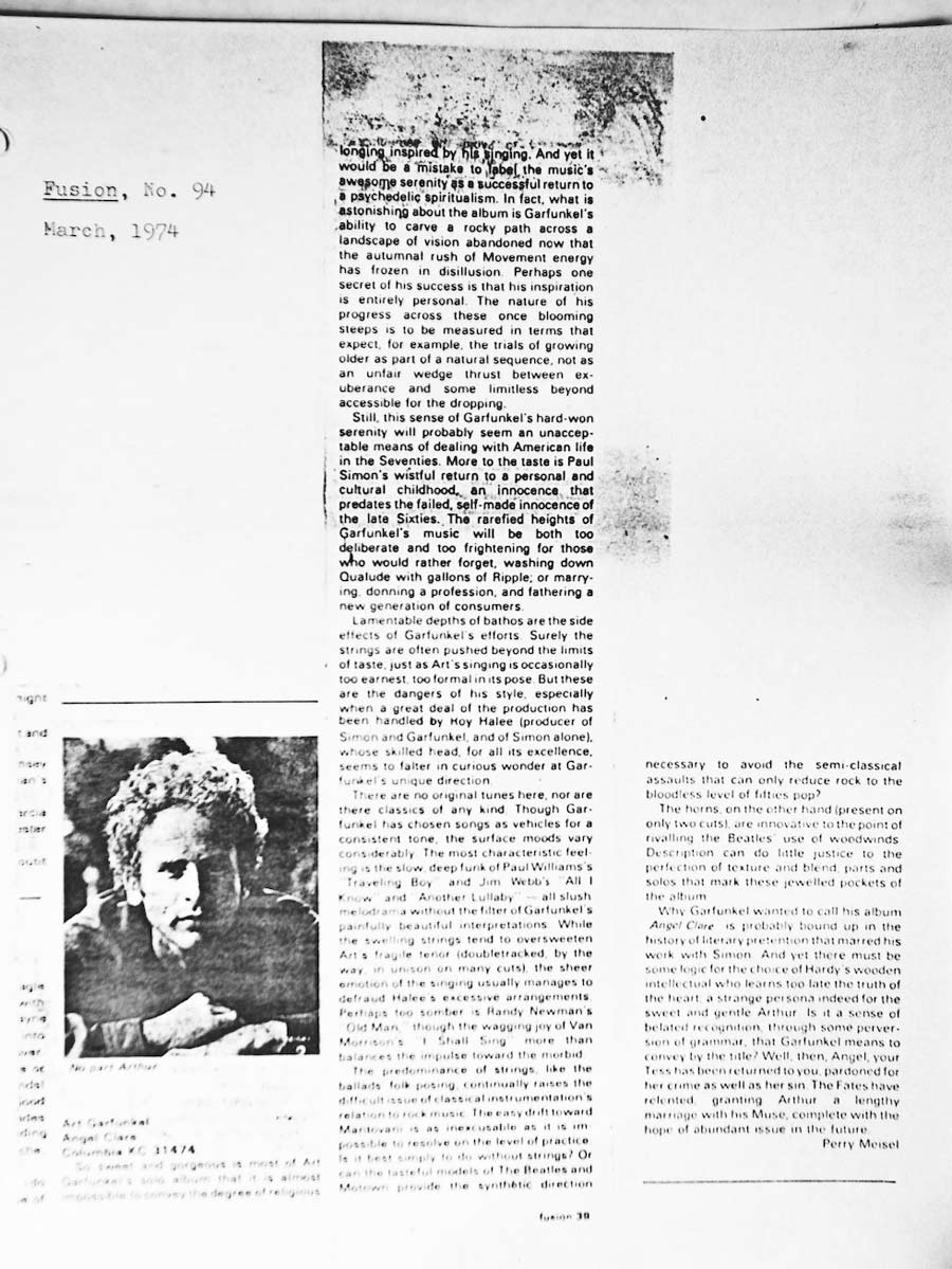 Perry Meisel: Art Garfunkel: Angel Clare