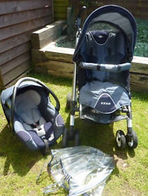antique dolls: Bebe Confort Loola Oxygen Blue Pushchair Travel System