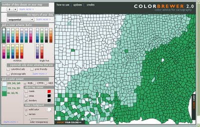 ColorBrewer, IndieMapper e mais ferramentas da Axis Maps LLC