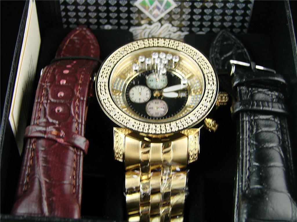 new_york_jewels: JOJO/JUST BLING/ KC GOLD TRI-ROCKSTAR 16 DIAMOND WATCH