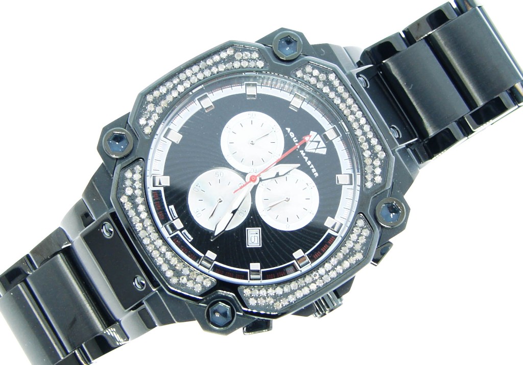 new_york_jewels: AQUA MASTER JOJO JOE RODEO TECHNO KC DIAMOND WATCH 1 CT