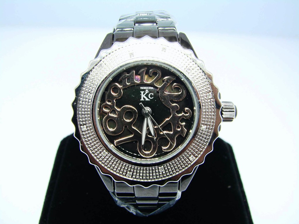 new_york_jewels: WOMENS/LADIES TECHNO COM KC CERAMIC BLACK DIAMOND WATCH