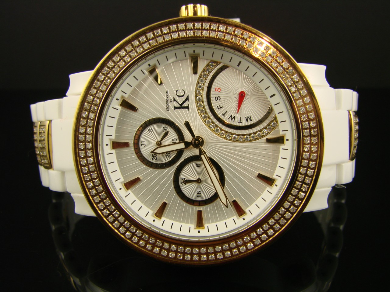 new_york_jewels: TECHNO COM KC JOJO WHITE CERAMIC DIAMOND WATCH 3.60 CT