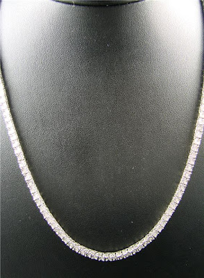 new_york_jewels: MENS 1 ROW WHITE GOLD FINISH DIAMOND CHAIN NECKLACE