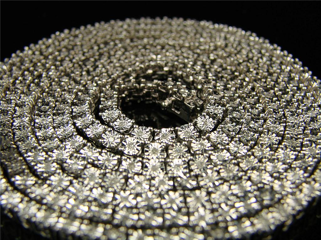 new_york_jewels: MENS 1 ROW WHITE GOLD FINISH DIAMOND CHAIN NECKLACE