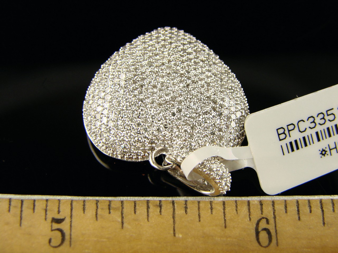 new_york_jewels: 14K WHITE GOLD DIAMOND PUFFED HEART PENDANT 2.20 CT