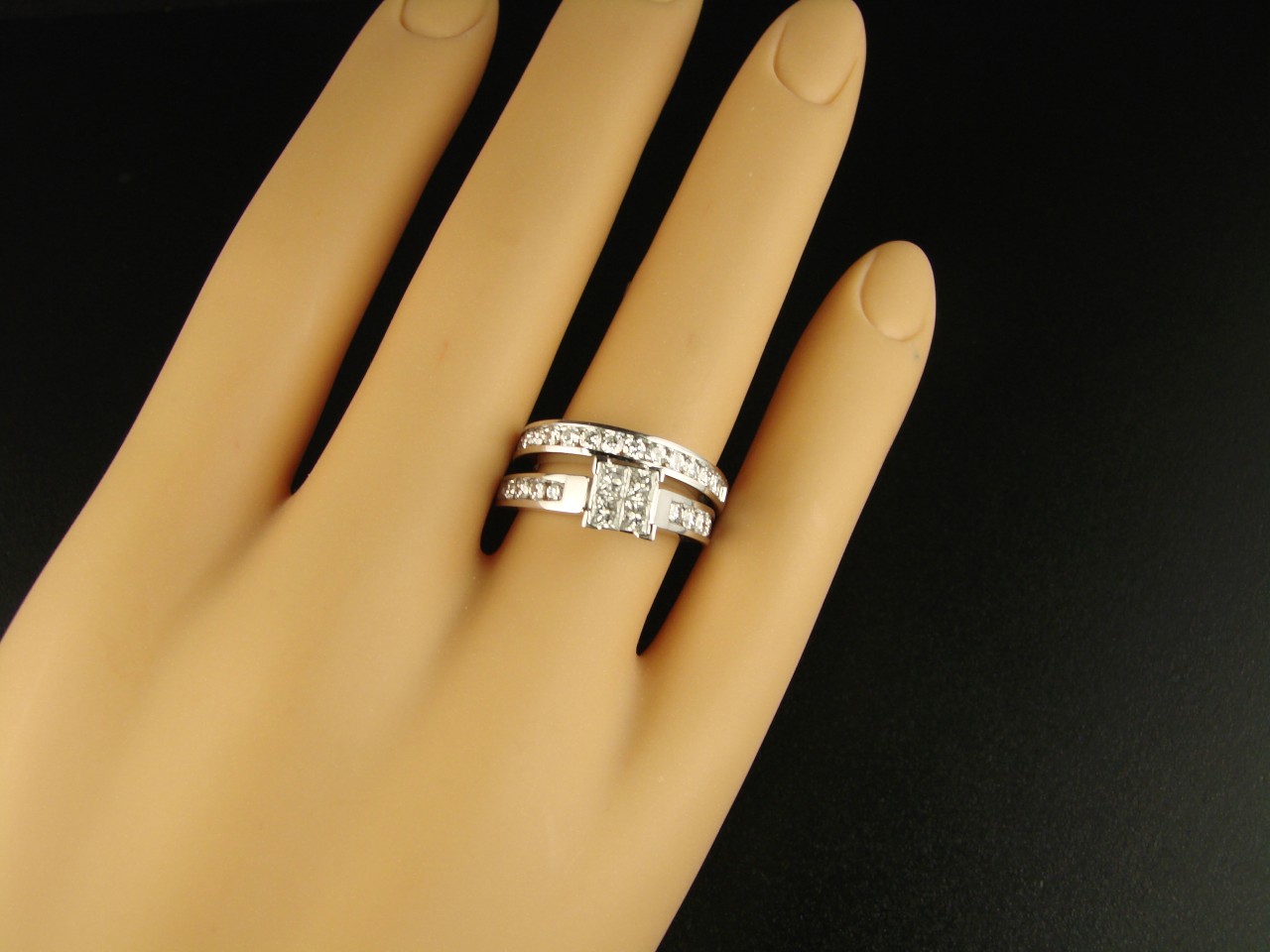 new_york_jewels: 14K BRIDAL ENGAGEMENT DIAMOND DUO RING BAND SET 1.53CT