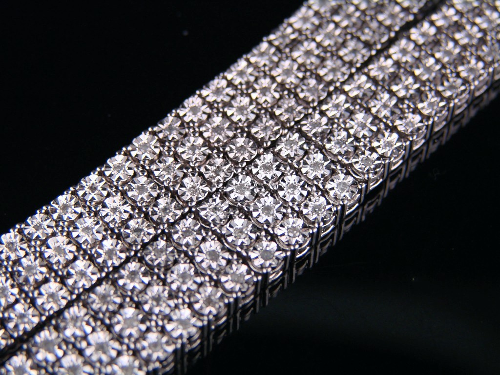 new_york_jewels: MENS WG 3 ROW SOLITAIRE DIAMOND CHAIN 34' INCH 9.00 CT