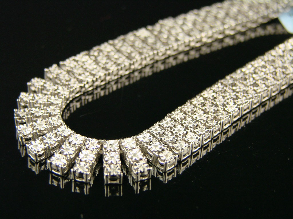 new_york_jewels: MENS WG 3 ROW SOLITAIRE DIAMOND CHAIN 34' INCH 9.00 CT