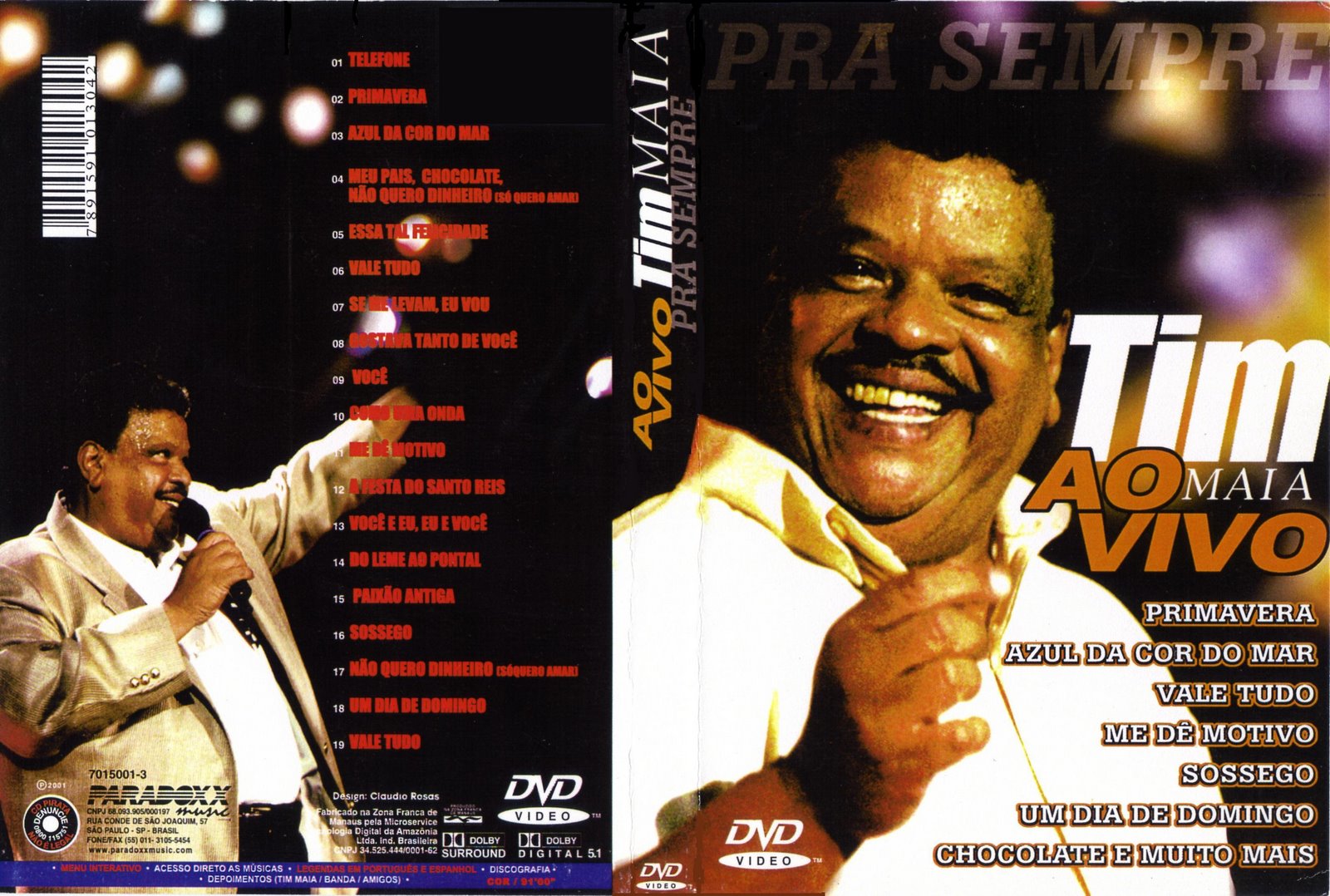 Capas Show Nacional: Tim Maia - Pra Sempre - Ao Vivo