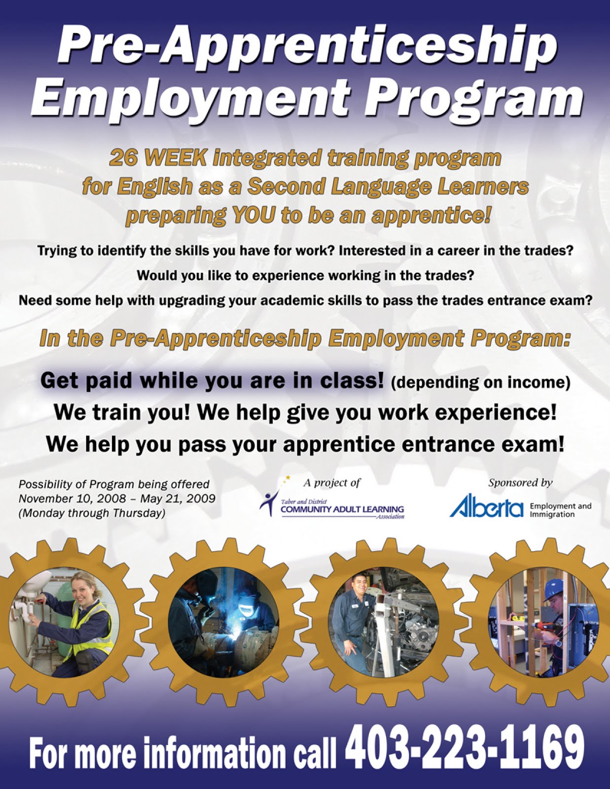 Clint Mattson's Design & Layout Portfolio: Flyers for Taber Adult Learning