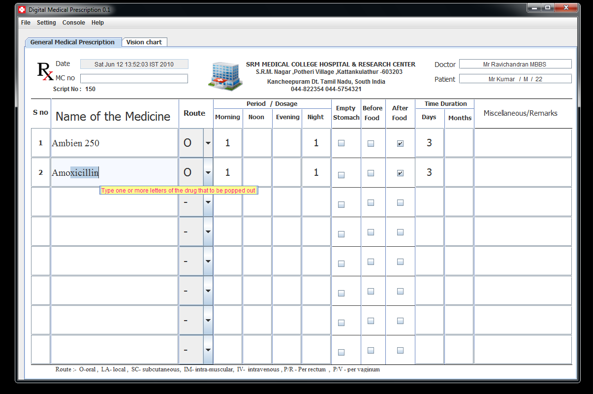 Digital Medical Prescription: Screen shorts