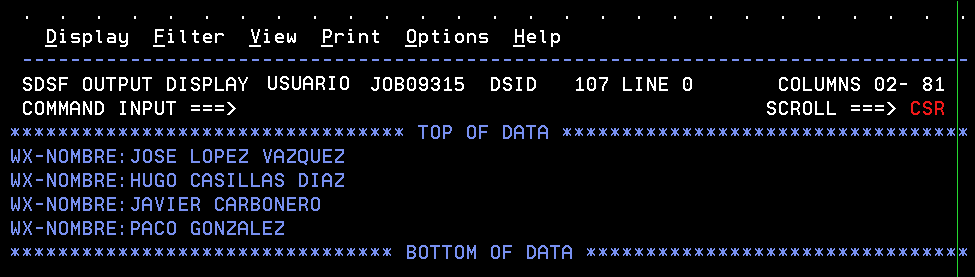 Consultorio Cobol: Ejemplo 1: Leer de SYSIN y escribir en SYSOUT.