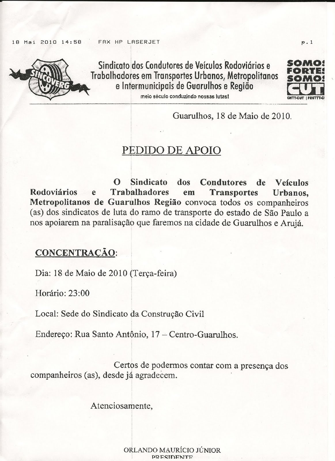Carta De Pedido De Apoio Pdf