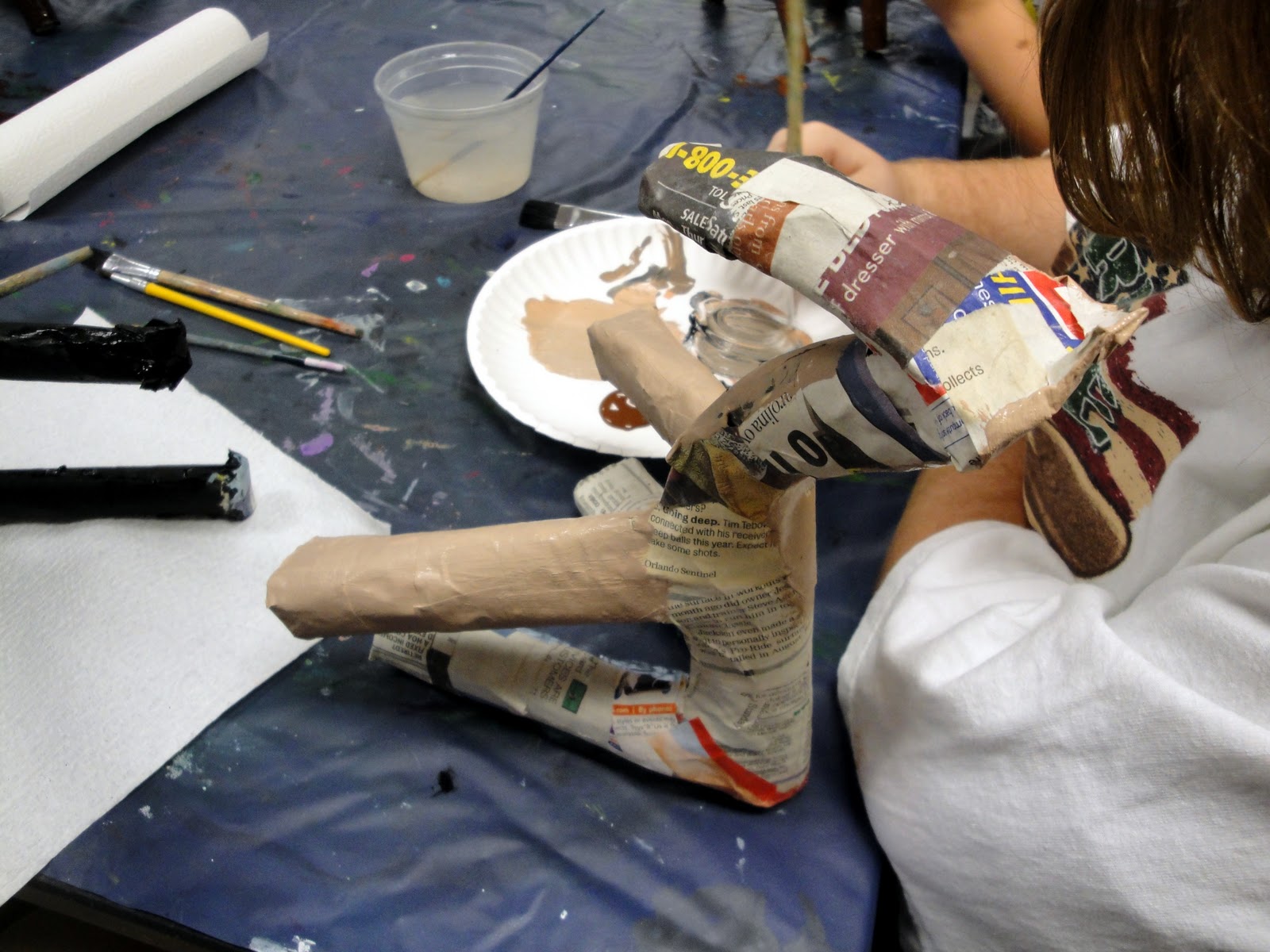 7th Grade Painting the Paper Mache Horses | Mrs. Hood's Art Room