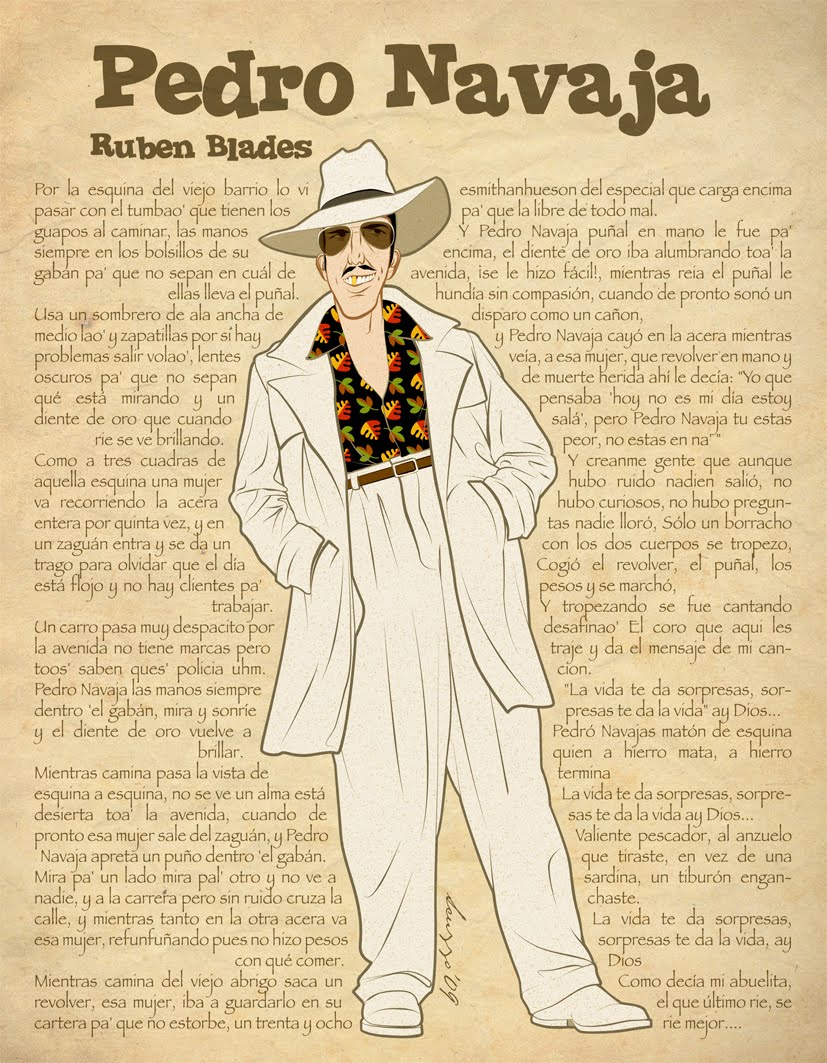 PETER JACKKNIFE: NEW ARTWORK OF PEDRO NAVAJA WITH LYRICS