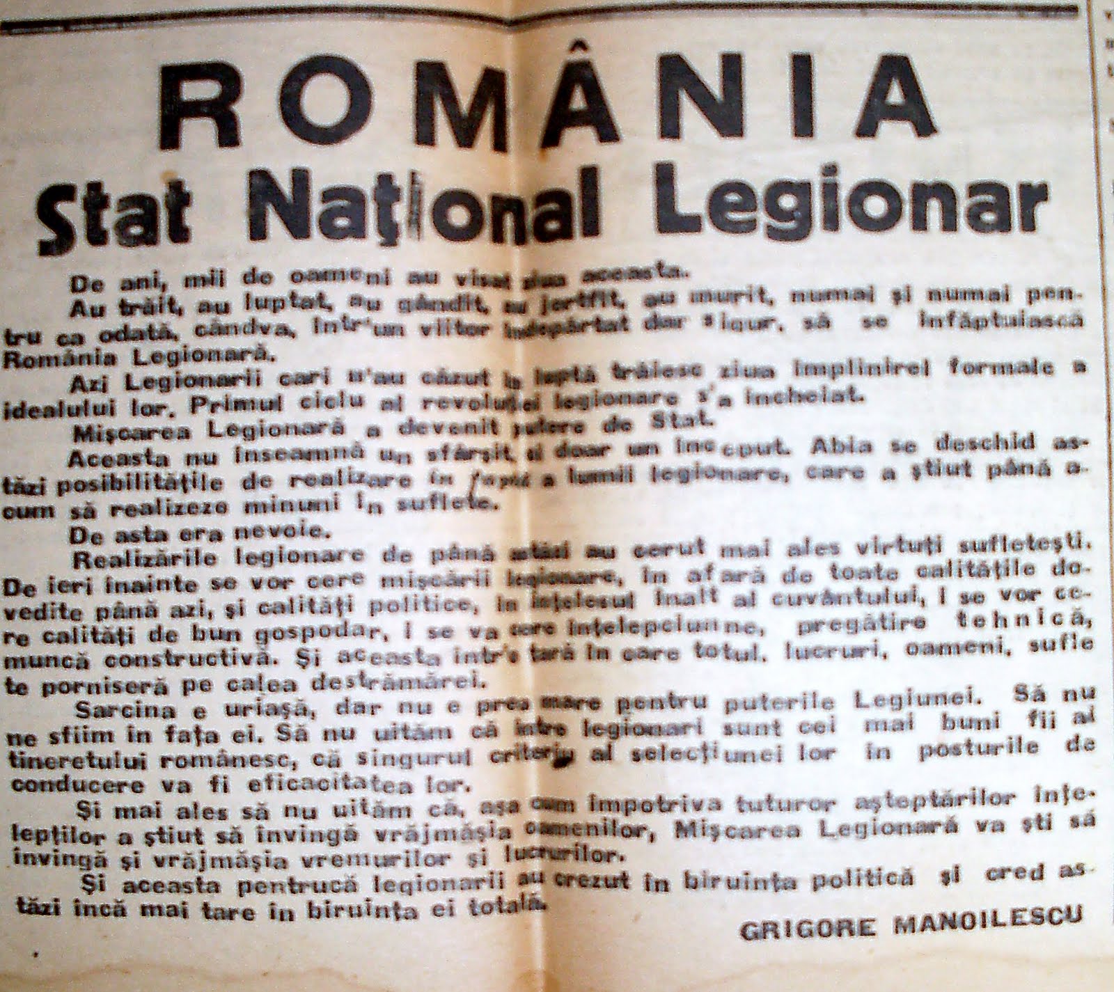 ROMÂNIA STAT NAŢIONAL-LEGIONAR