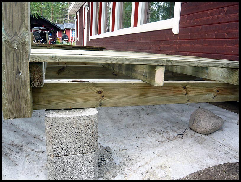 Landemökki: Terassin rakentaminen