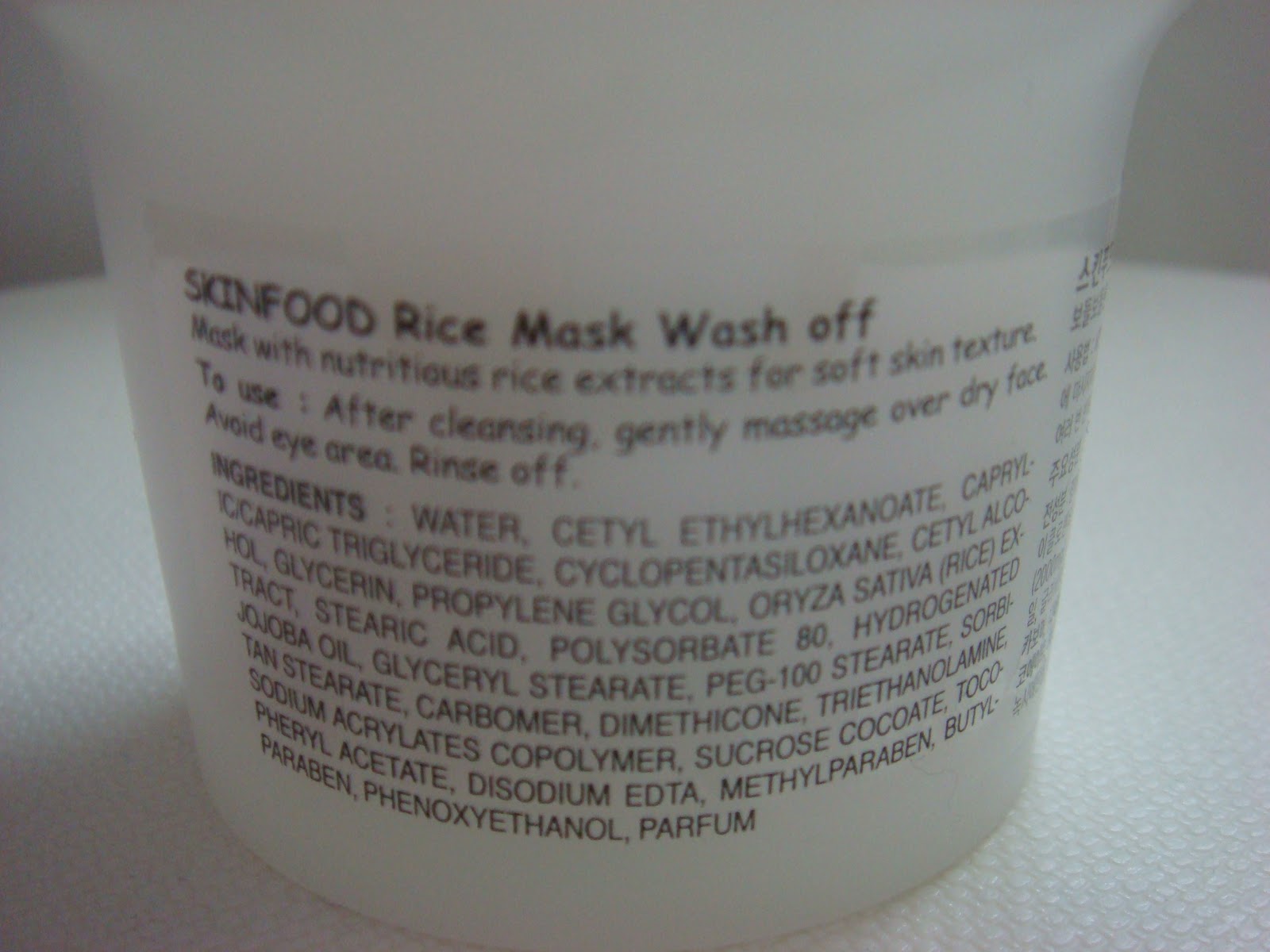 White Clouds in Blue Skies: Skin Food Rice Mask